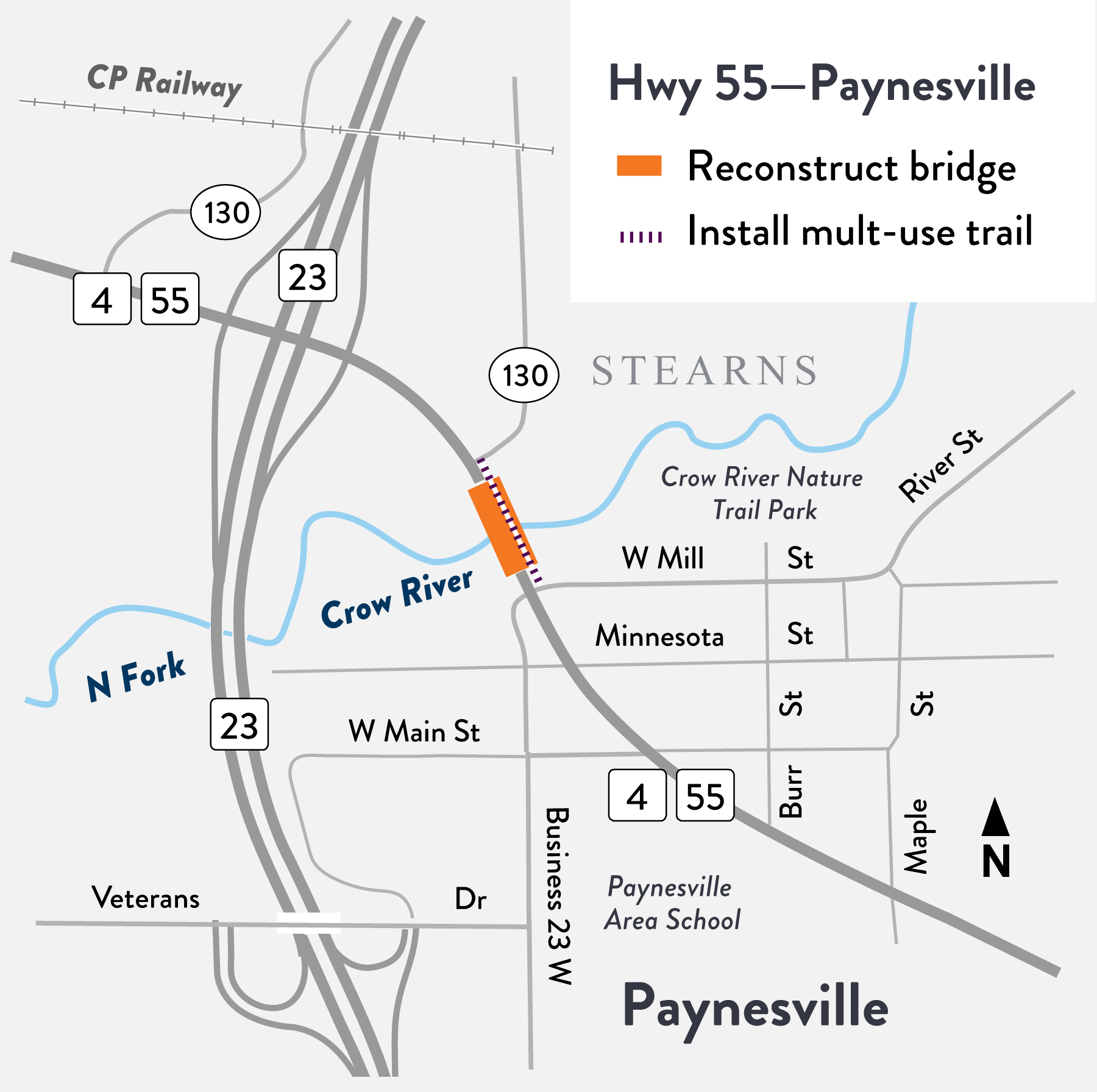 2026-2027: Hwy 55 - Paynesville bridge project - MnDOT