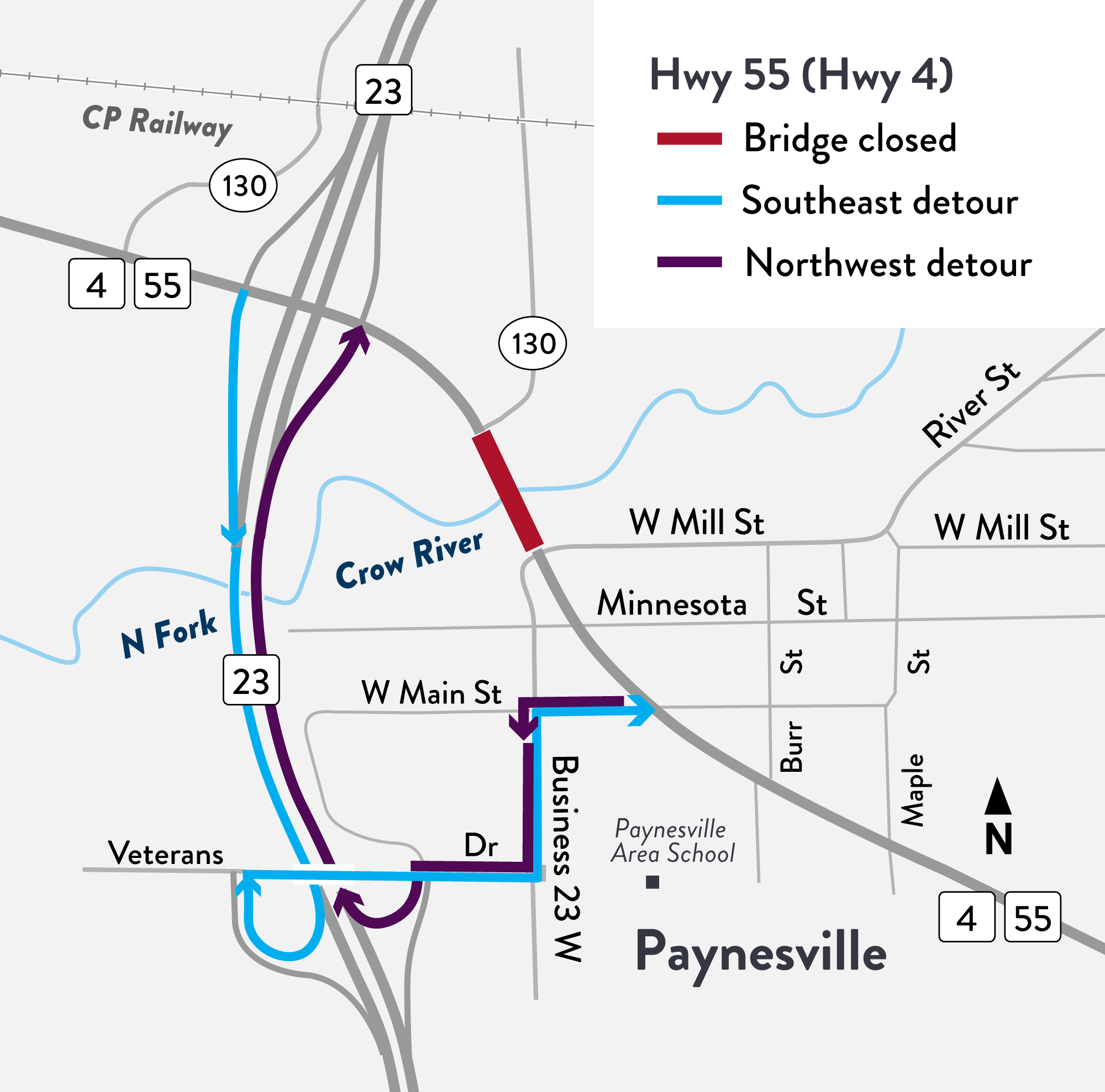 2026-2027: Hwy 55 - Paynesville bridge project - MnDOT