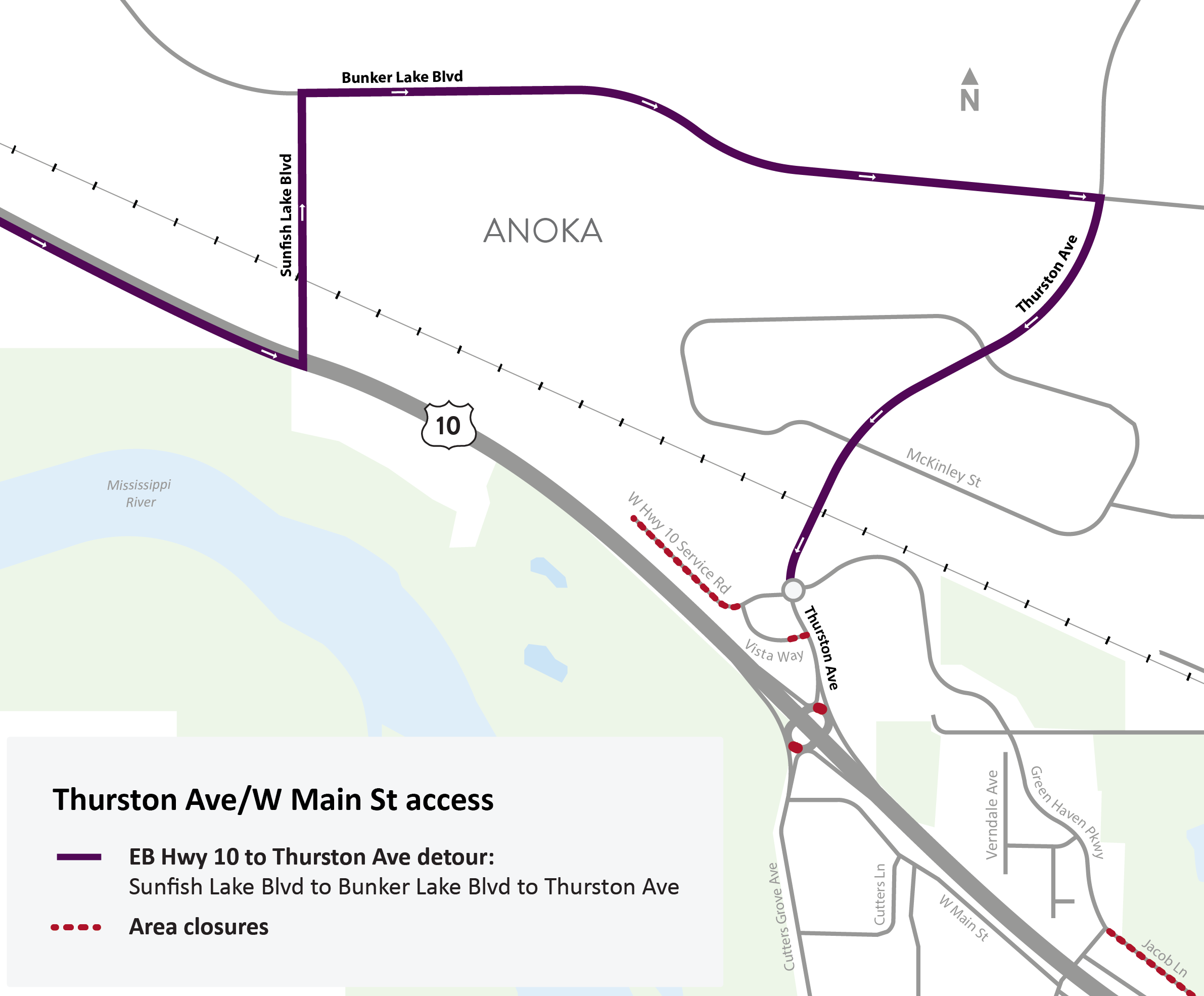 EB and WB Hwy 10 ramps to/from Thurston Ave./W Main St. reopen Oct. 5