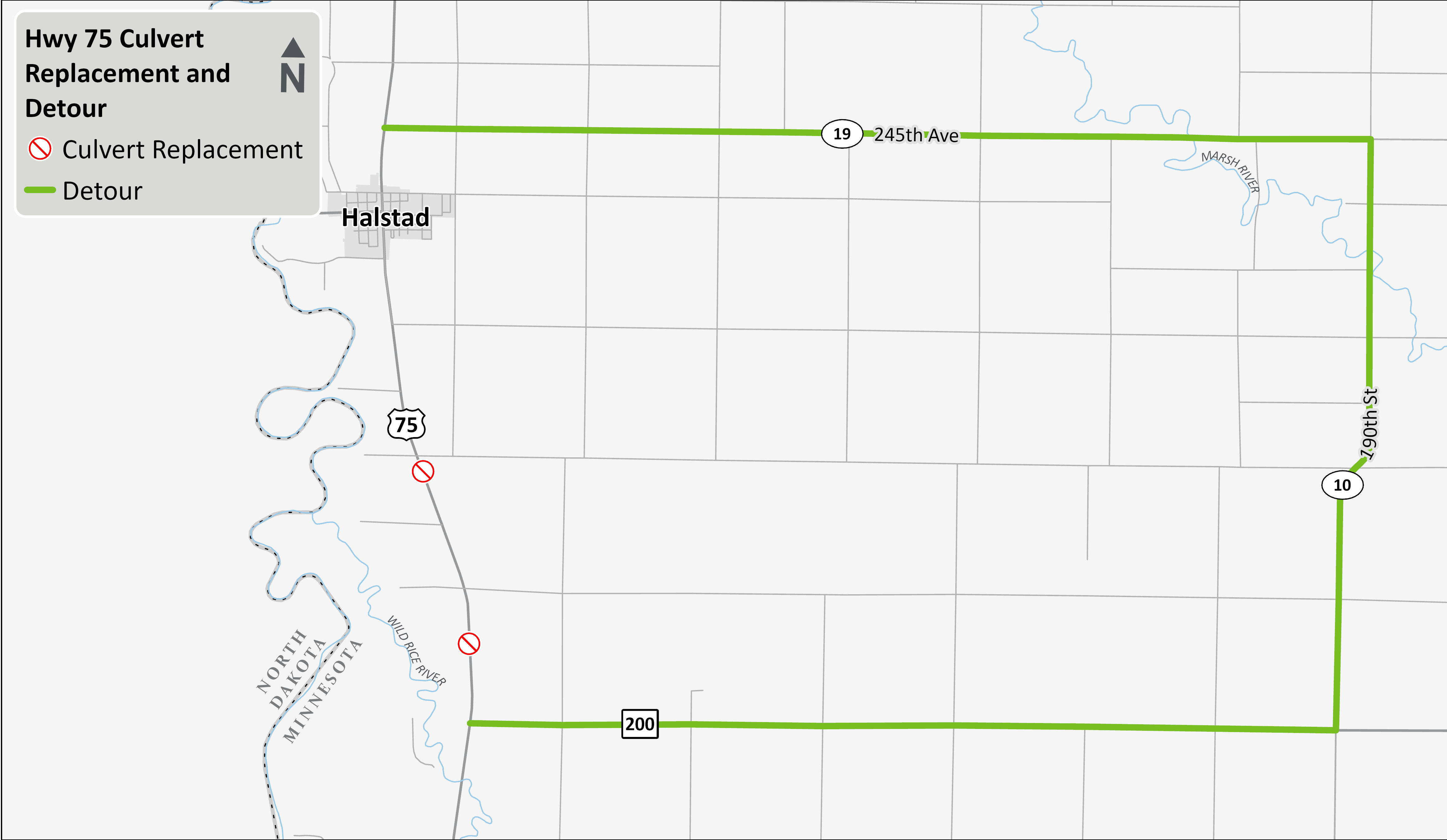 Detours on Highway 9 near Ada and Highway 75 near Halstad begin Sept. 2 ...